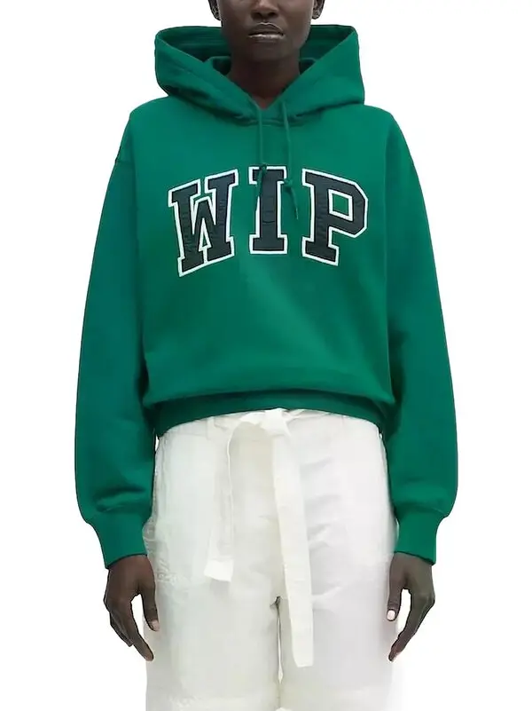 Carhartt Work In Progress Ribbed Logo-embroidered Hoodie - Green