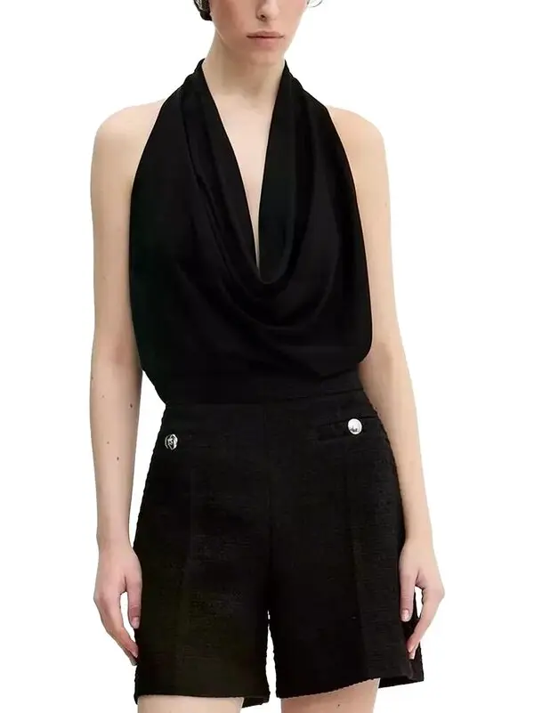 Hugo Boss Cowl-neck Sleeveless Top - Black