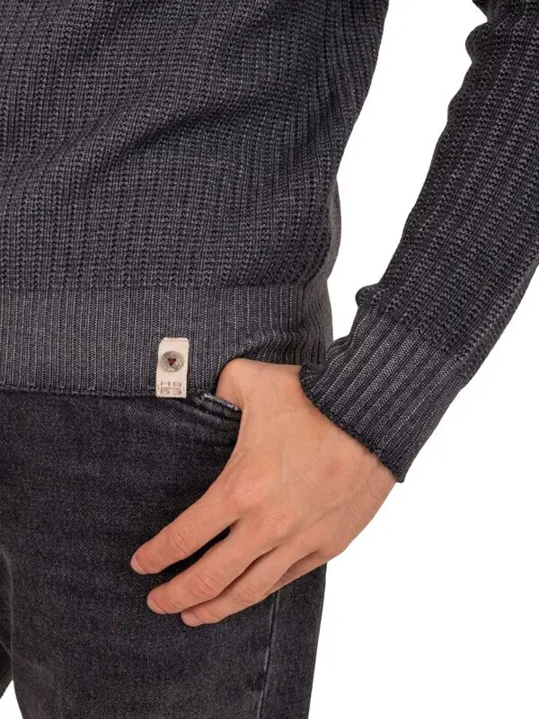 H953 Ribbed Texture Sweater - Grey