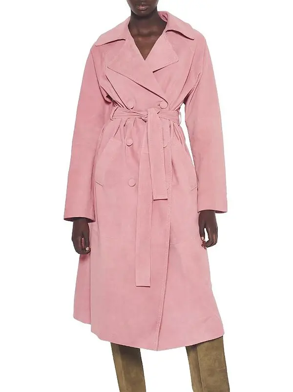AS By DF Candy Supersuede Trench Coat - Mauve