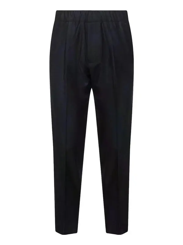 D4.0 Pleated Trousers With Elasticated Waistband - Blue