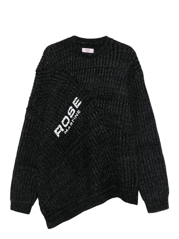 Martine Rose Fisherman-rib Asymmetrical Sweater - Grey