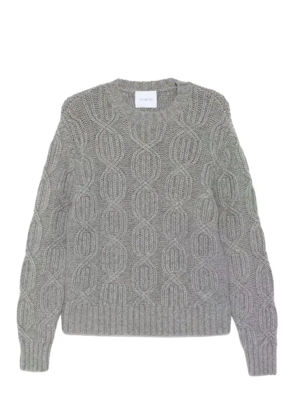 Malo Cable-knit Crew-neck Sweater - Grey