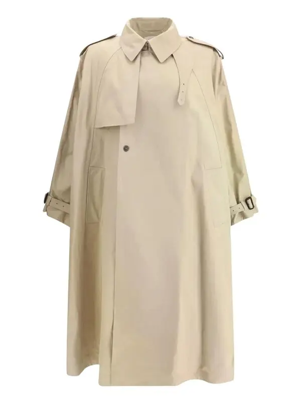 Saint Laurent Cape Trench Coat - Neutrals