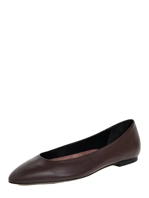 AeydĒ Ellie Nappa Leather Flats - Moka