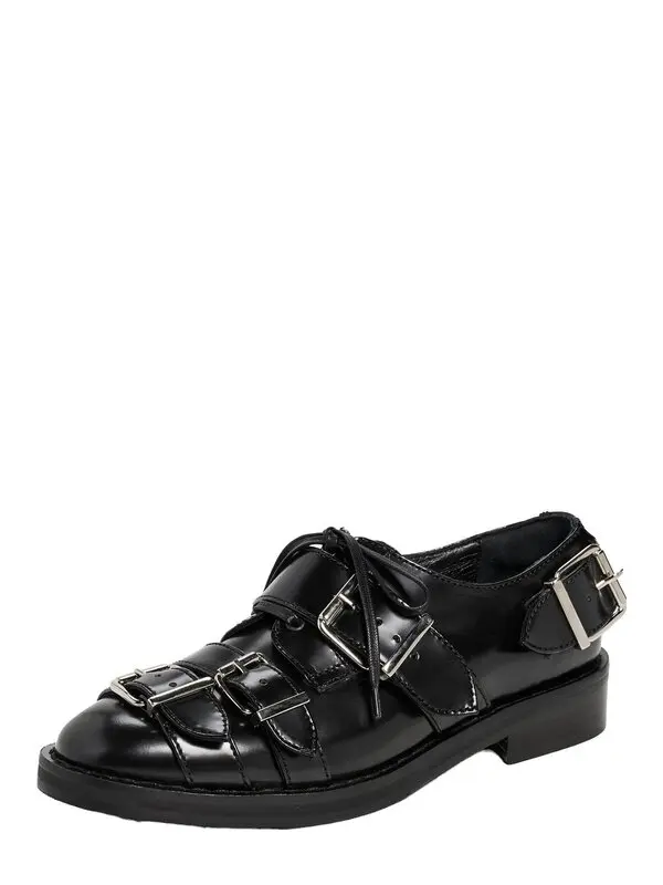 Simone Rocha Multi Buckle Brogue Loafers - Black