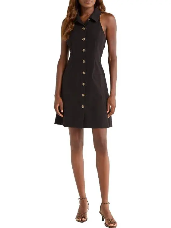 Halogen Cutaway Sleeve Shirtdress - Rich Black