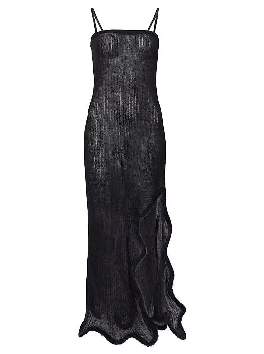 Ph5 Nalin Wavy Alpaca-blend Midi Dress - Black