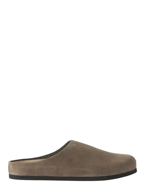 COMMON PROJECTS Logo-debossed Suede Clogs - Brown
