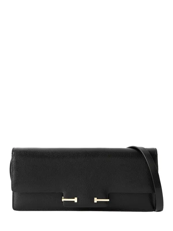 TOM FORD Textured-leather Clutch - Black