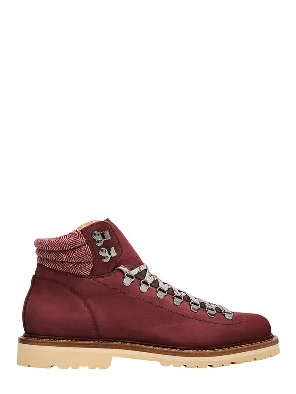 Brunello Cucinelli Nubuck Hiking Boots - Burgundy