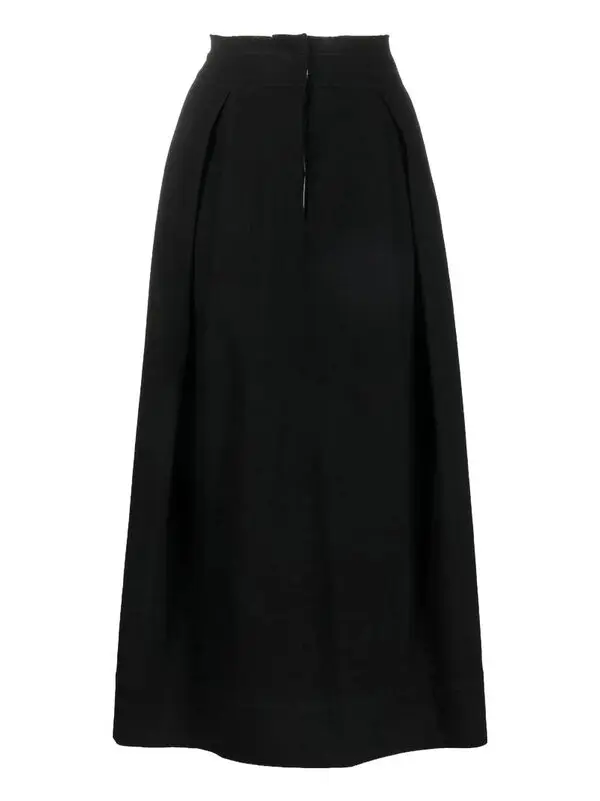 UMA WANG High-waist Pleated Long Skirt - Black