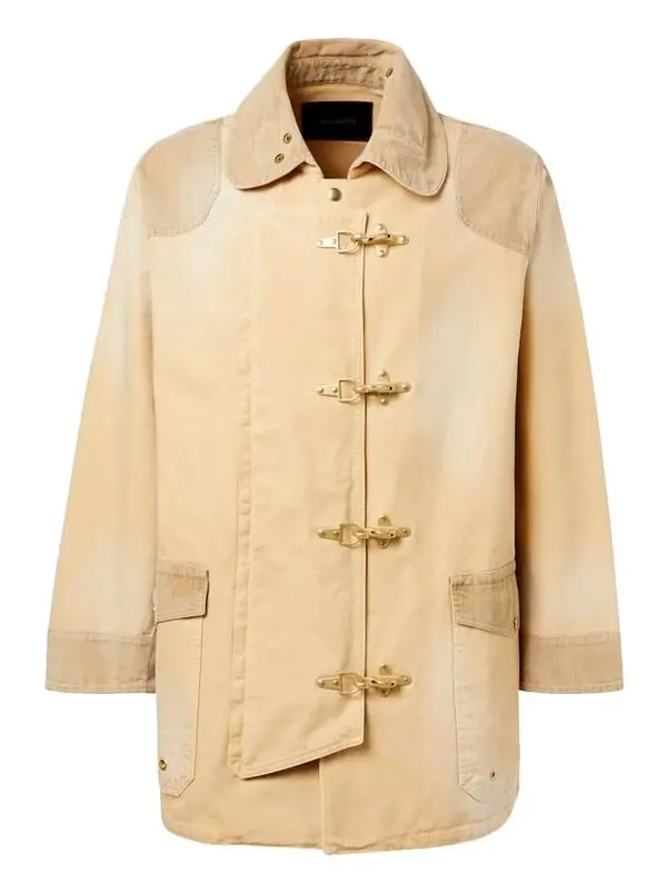 WALES BONNER Sierra Corduroy-trimmed Cotton Canvas Coat - Beige