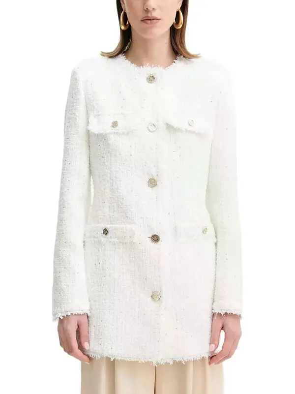 Guess Sequin-embellished Tweed Jacket - White
