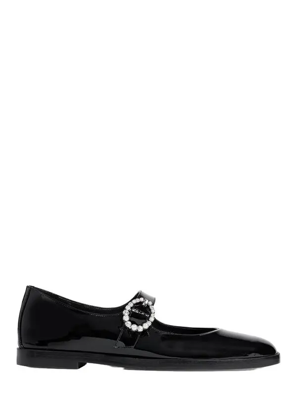 STUART WEITZMAN Loralei Patent-leather Mary Jane Flats - Black