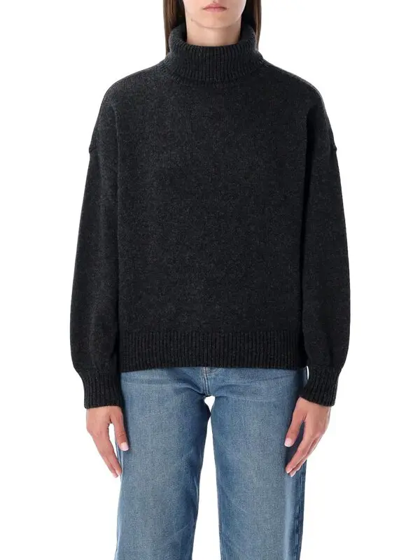 SESSUN Sessùn Wool Turtleneck Sweater - Carbonella Grey