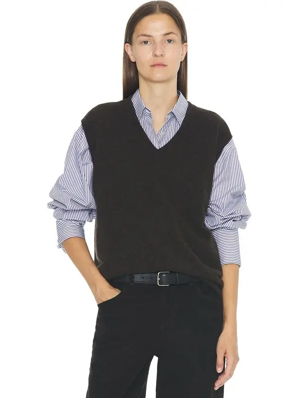 THE ROW Levi Top - Brown Melange
