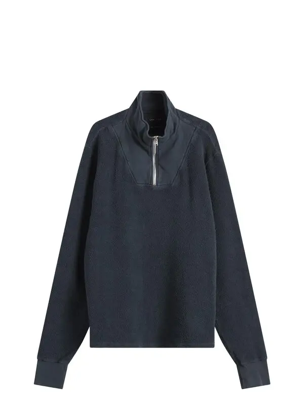 LES TIEN Inside Out Half Zip Yacht Pullover - Faded Black