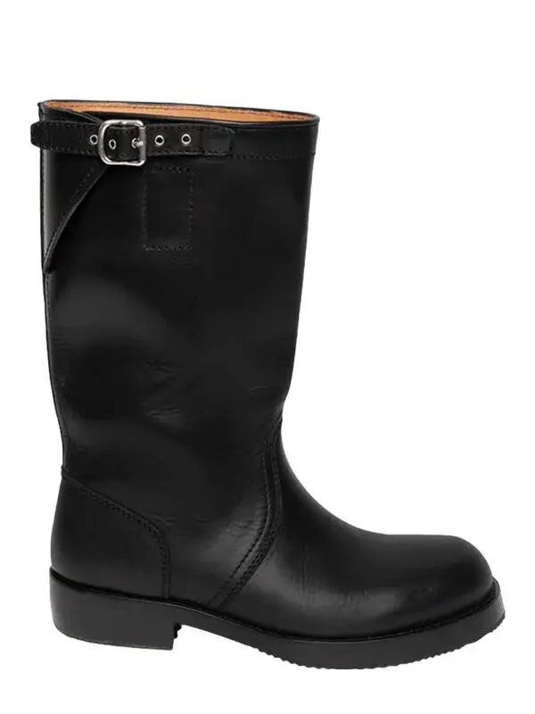 Dries Van Noten Leather Biker Boots - Black
