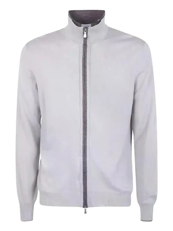GRAN SASSO High-neck Zip-up Cardigan - Grey