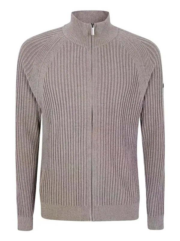 RRD Rave Ribbed Zip-up Cardigan - Neutrals