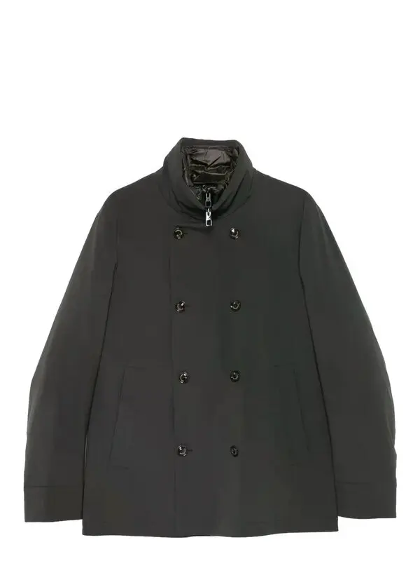 MONTECORE Double-breasted Zip-front Jacket - Grey