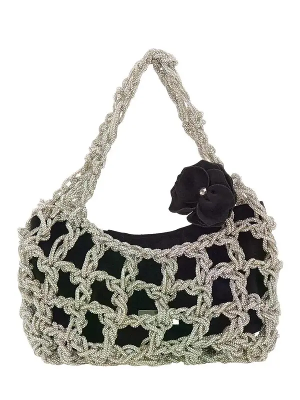 TWENTY FOURHAITCH Small Rhinestone-embellished Tote - Silver