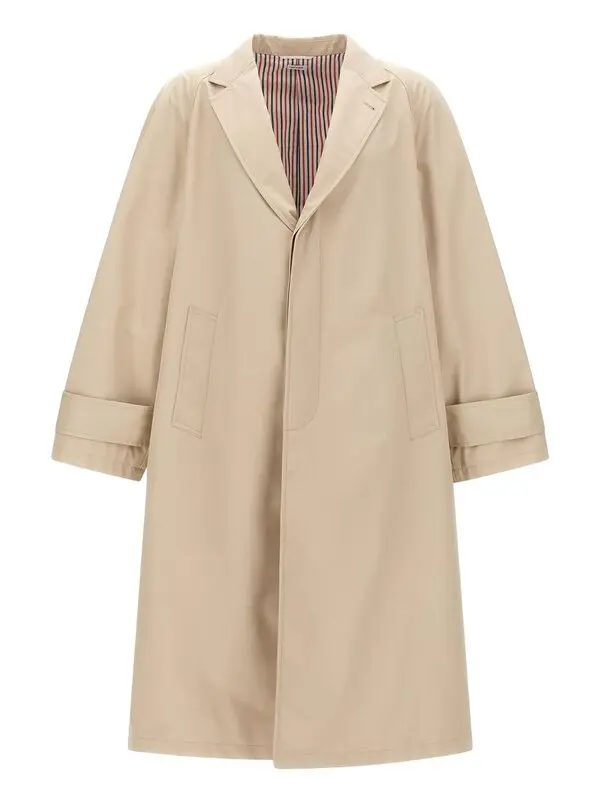 Thom Browne Single-breasted Trench Coat - Beige