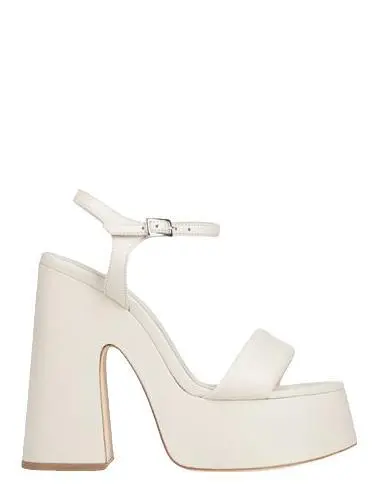 VIC MATIE Leather Ankle Strap Sandals - White