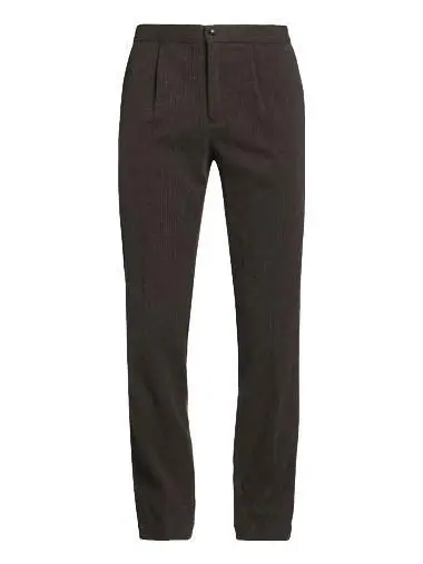 Incotex Striped Virgin Wool Blend Pants - Brown