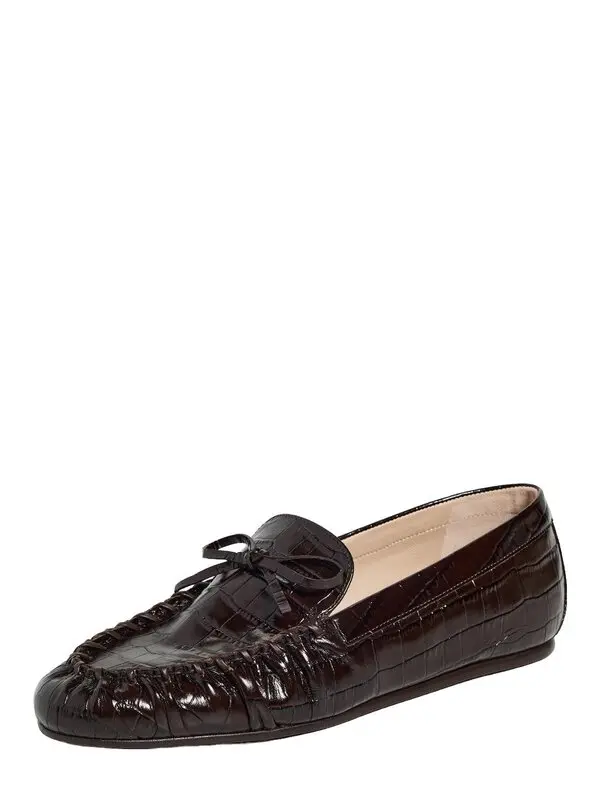 STUART WEITZMAN Britt Bow Loafers - Walnut