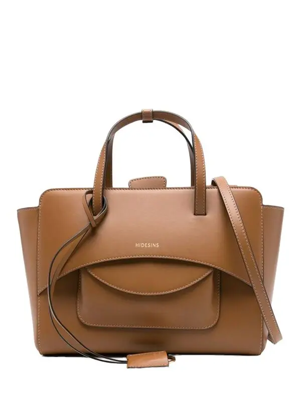 HIDESINS Flap Medium Leather Tote - Brown