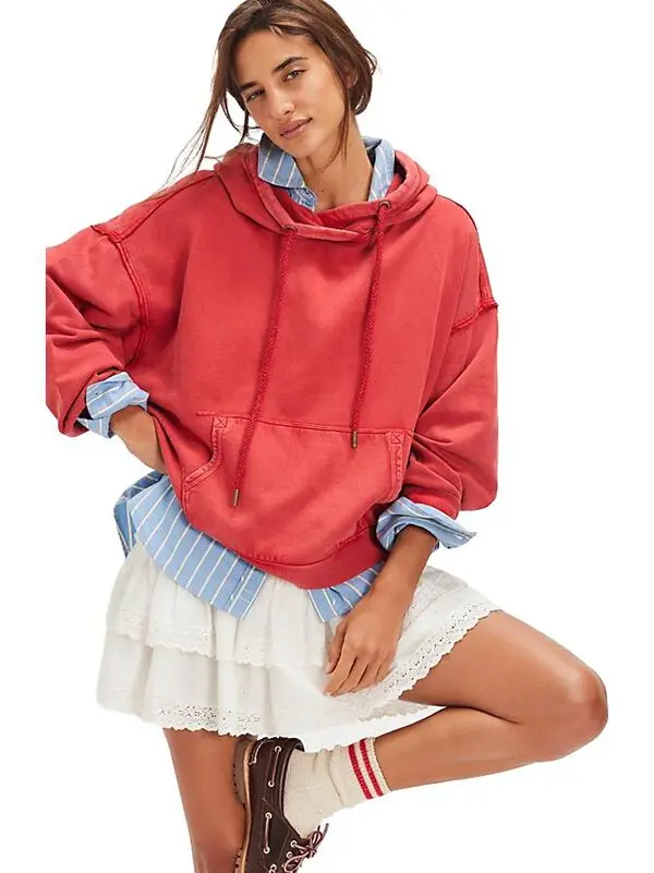 Free People We The Free Of A Feather Hoodie - Berry