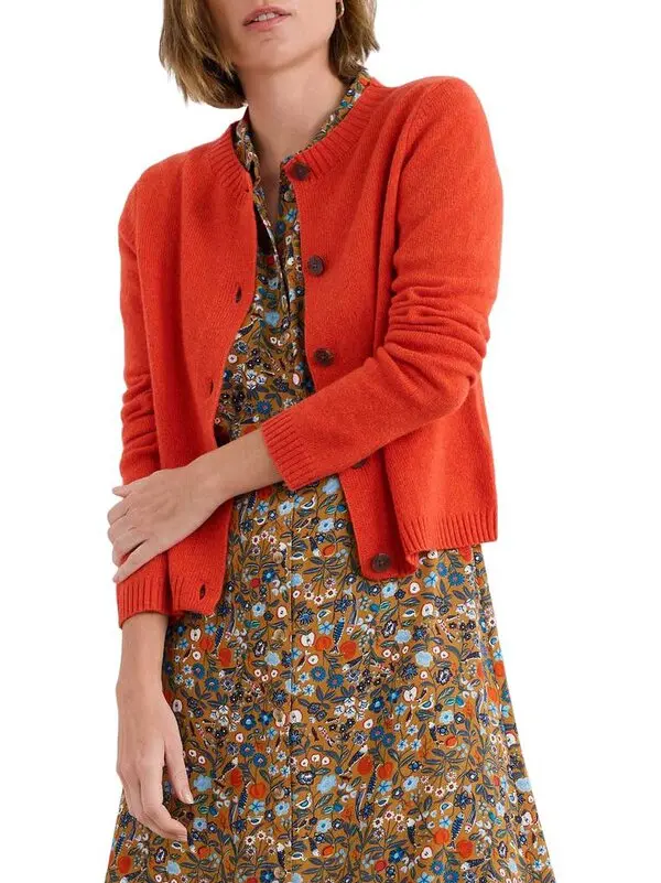 SEASALT CORNWALL Tern Tide Merino Wool Blend Cardigan - Knit Melange Mandarin