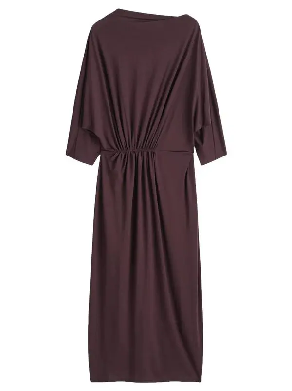 Cos Gathered-waist Draped Midi Dress - Red