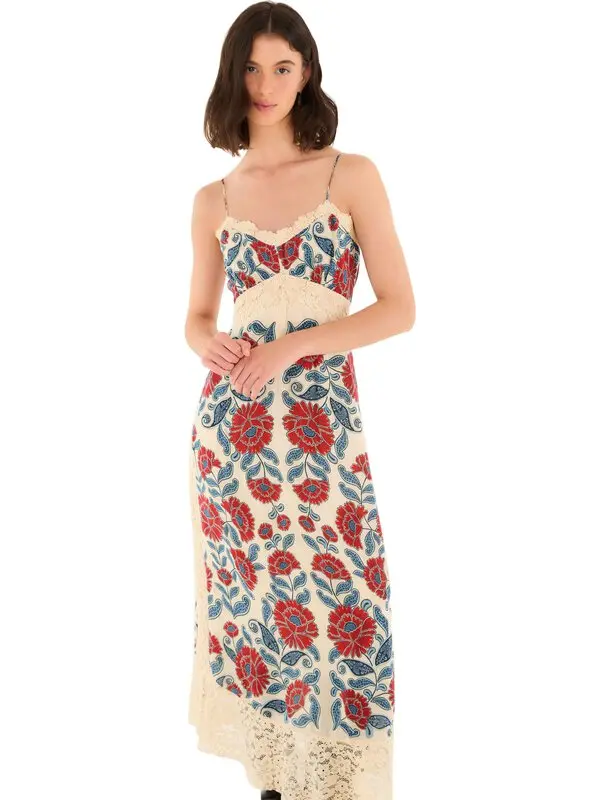 Farm Rio Sand Francesca Midi Dress - Francesca Sand