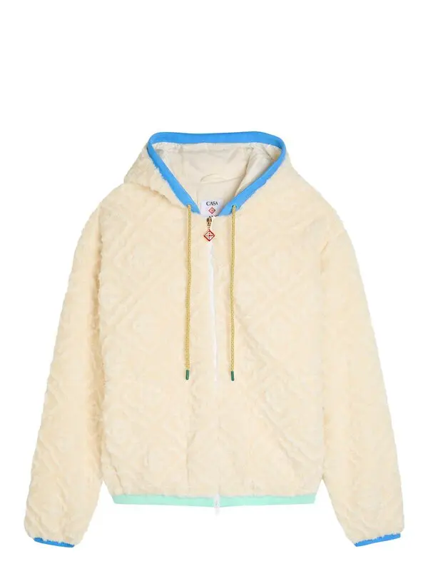 Casablanca Logo-monogrammed Hooded Fleece Jacket - White