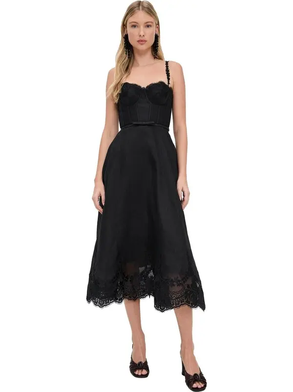 Zimmermann Hypnotic Lace Trim Picnic Dress - Black