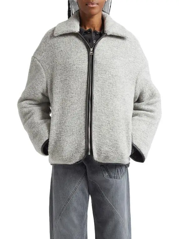 JW Anderson Contrast Trim Brushed Twill Jacket - 905 Light Grey Melange