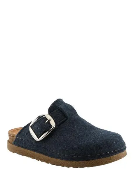 SPRING STEP SHOES Giller Boiled Wool Clogs - Navy