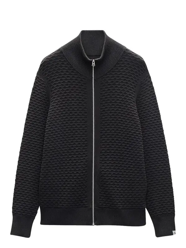 Rag & Bone Andrew Cotton Ottoman Full-zip Sweater - Dkgry