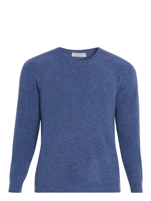 Bergdorf Goodman Cashmere Fisherman Rib Crewneck Sweater - Rockpool