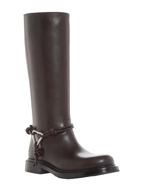 Bottega Veneta James Leather Boots - Dark Bitter