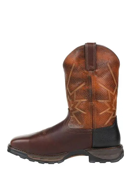 Durango Ventilated Western Steel Toe Work Boots - Tobacco