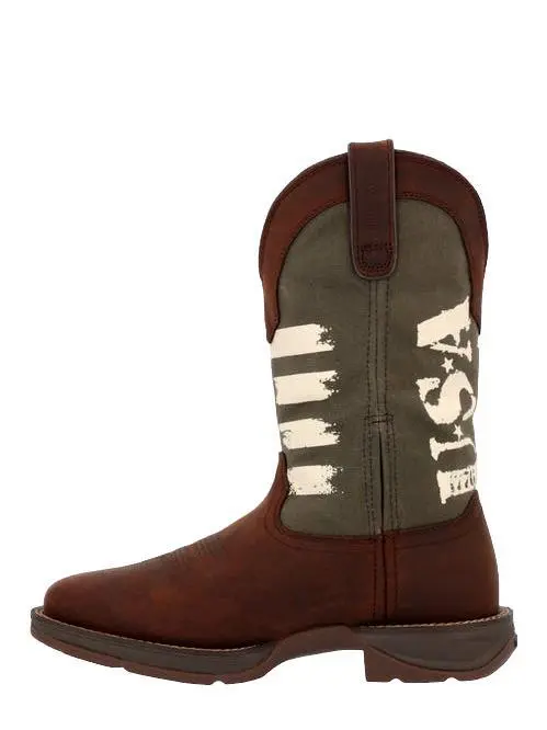 Durango Usa Print Western Boot - Brown And Army Green