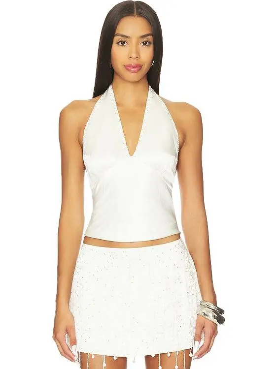 ASTA RESORT Hand Beaded Camisole - Salt