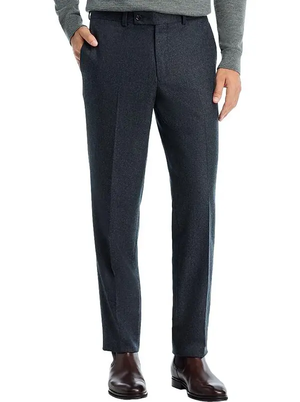 JACK VICTOR Flannel Pablo Wool Trousers - Charcoal