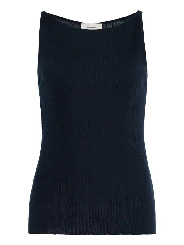 LISA YANG Lynette Cashmere Top - Navy