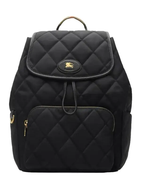 Burberry Quilted Leather-trimmed Backpack - Black