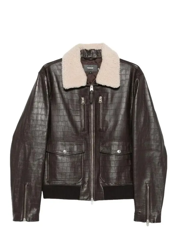 Mackage Chance-nv Leather Outerwear - Brown